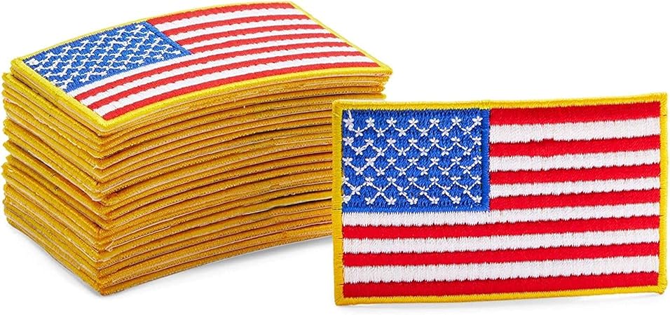 American Flag Patch, Patriotic USA Iron On Patches (3 x 0.6 x 1.9 in ...