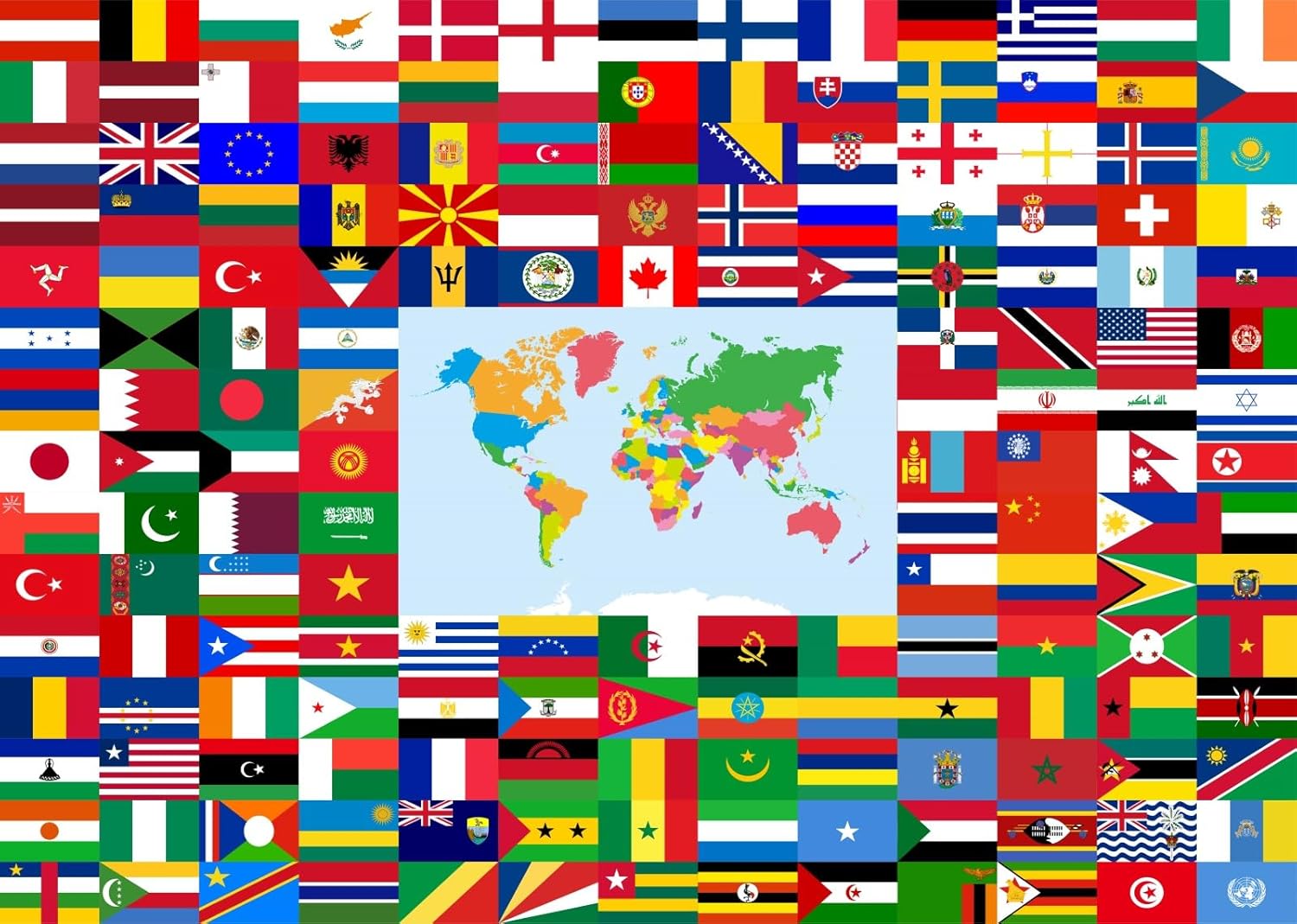 Amazon.com : Loccor 9x6ft Fabric World Flag Backdrop International ...