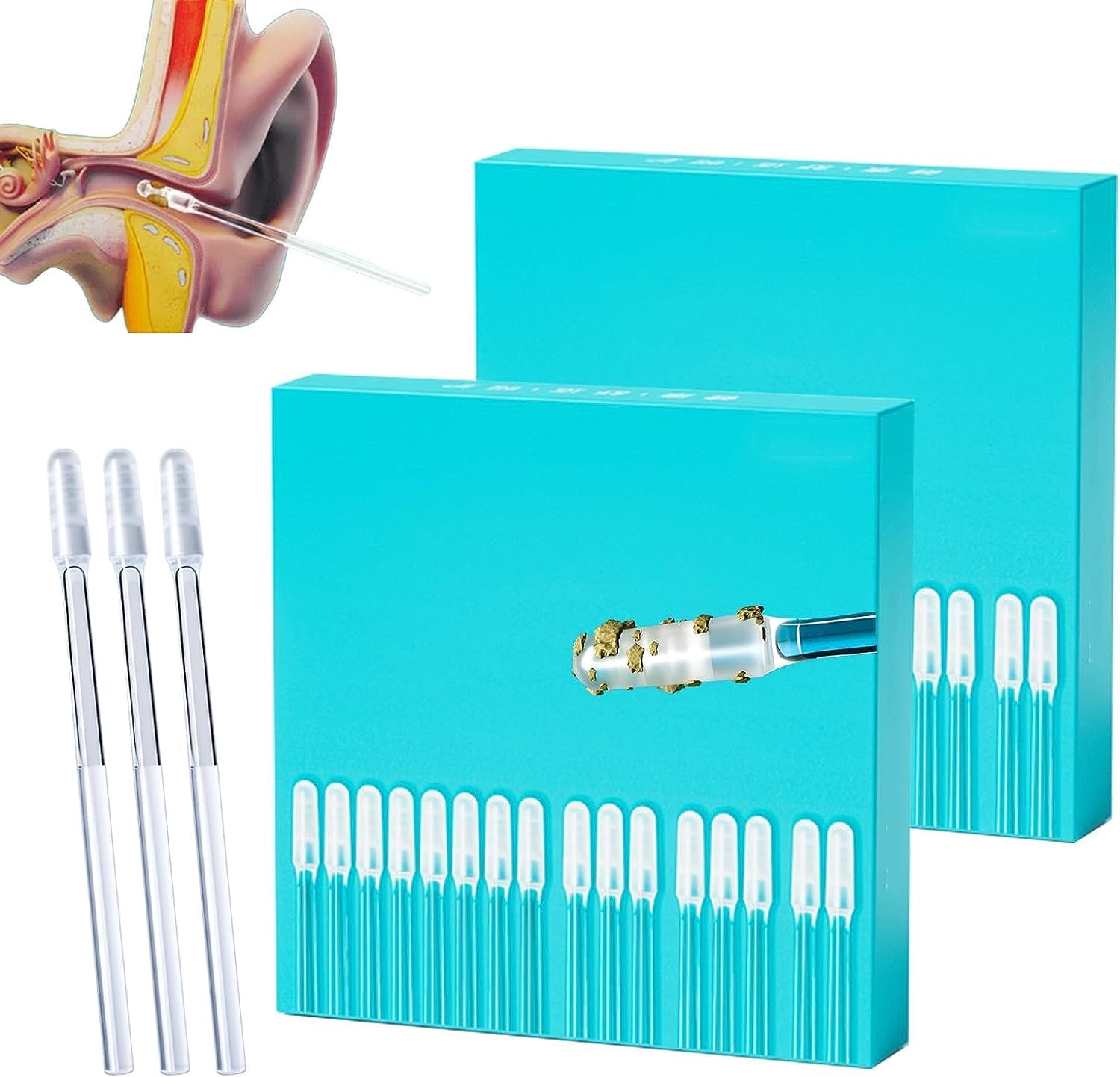 Reusable Sticky Ear Pick, 24 Pieces of Sticky Ear Sticks Sticky Ear ...