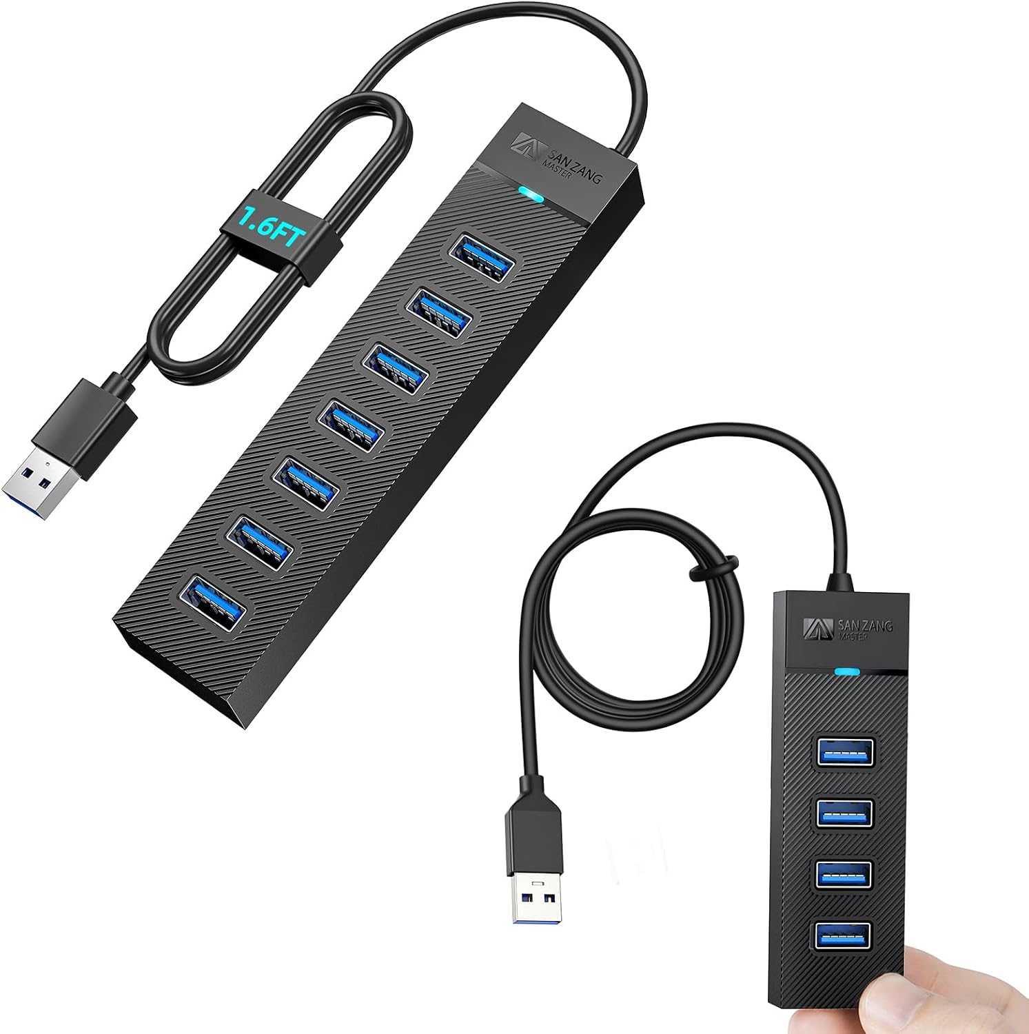 Amazon.com: 7 Ports (1.6 FT) & 4 Ports (3.2FT) USB Hub : Electronics