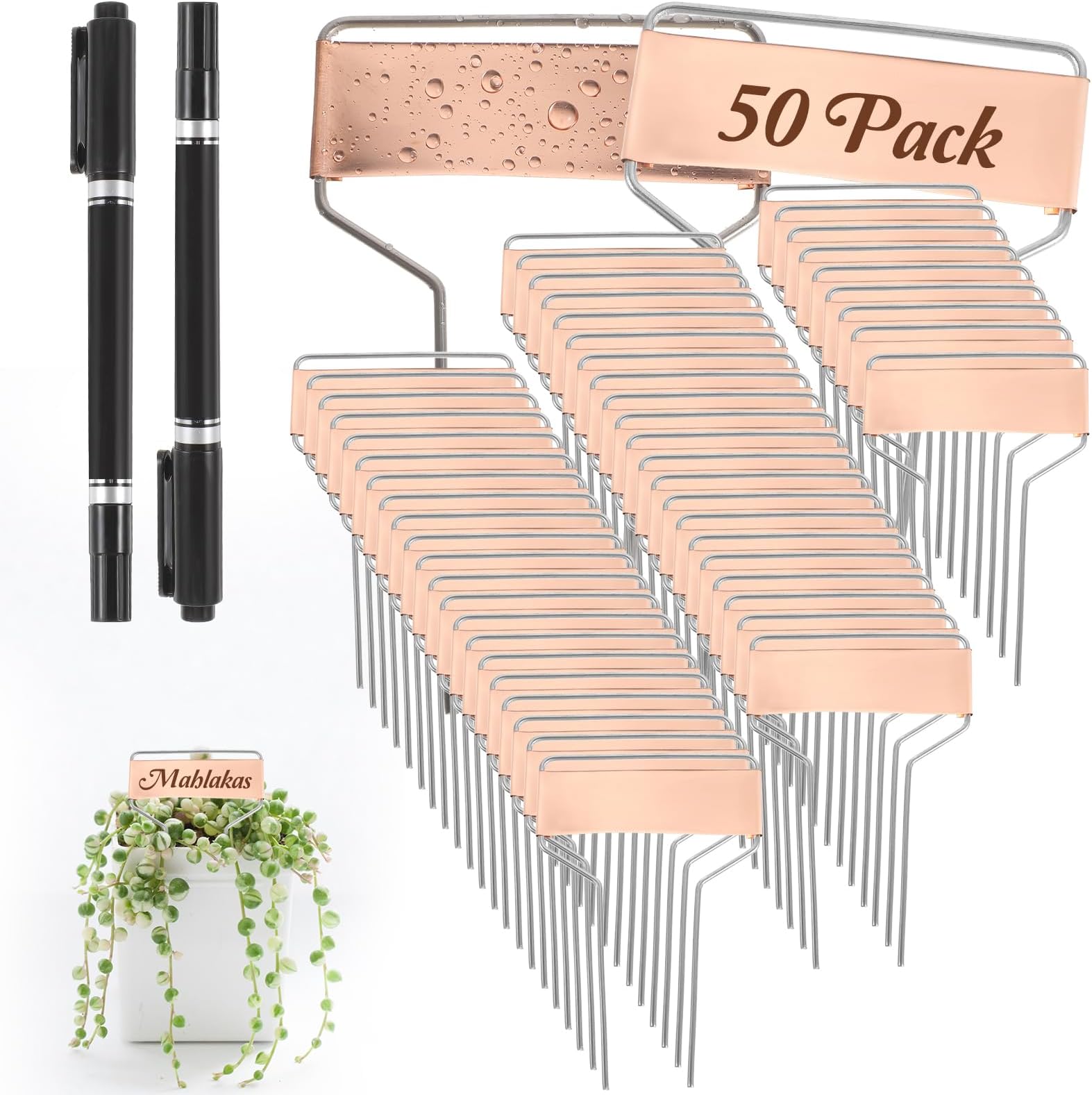 Amazon.com: 60 Pcs 4 Inch Copper Plant Tags for Outdoor Garden ...