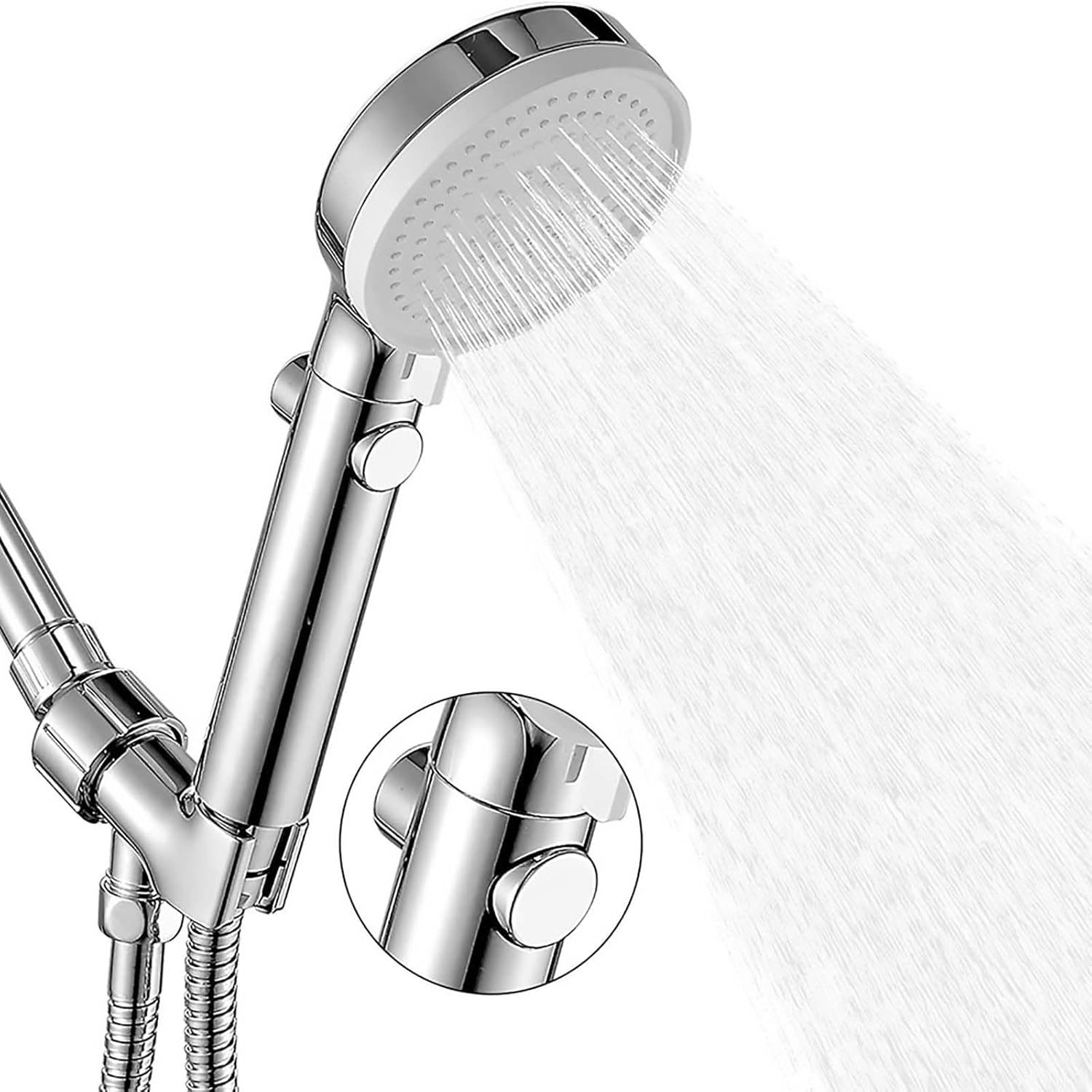 Shower Head, 3 Spray Functions, ON/OFF Pause Switch, 3.5 Inch High Flow ...