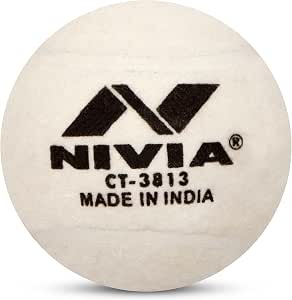 Nivia Heavy Tennis Ball Cricket Ball, White (6-Pack) : Buy Online at ...