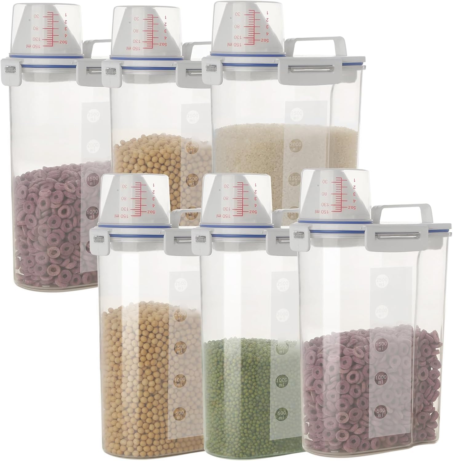 Amazon.com: jioko 5.5 Lbs Plastic Transparent Tank, Rice Storage Barrel ...