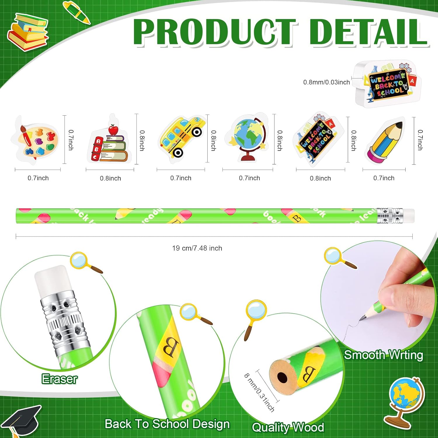 Buy 24 Pcs Welcome Back to School Pencils First Day of School Pencils ...