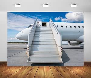 Amazon.com : Loccor 7x5ft Fabric Airplane Backdrop Airplane Boarding ...