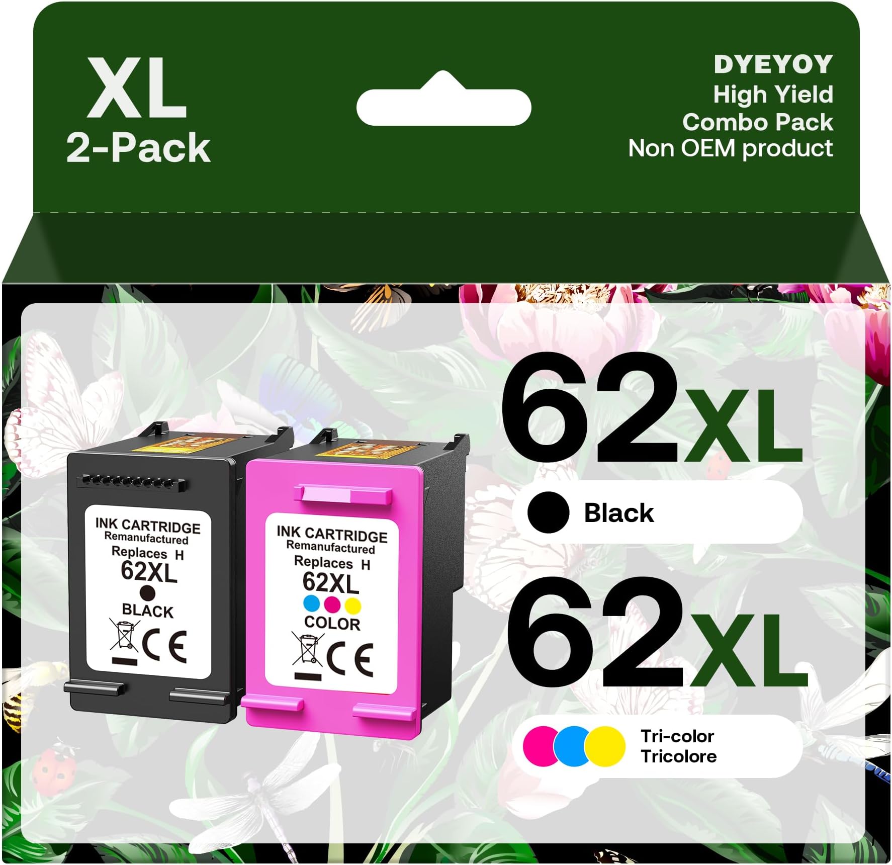 Amazon.com: 62XL Ink Cartridge Combo Pack Black & Color Replacement for ...