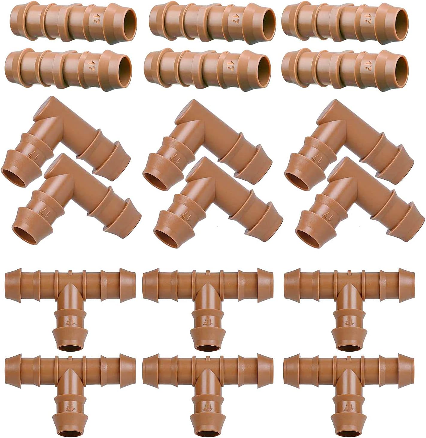 Amazon.com : Arfun Drip Irrigation Fittings Kit for 1/2" Tubing, 18 ...