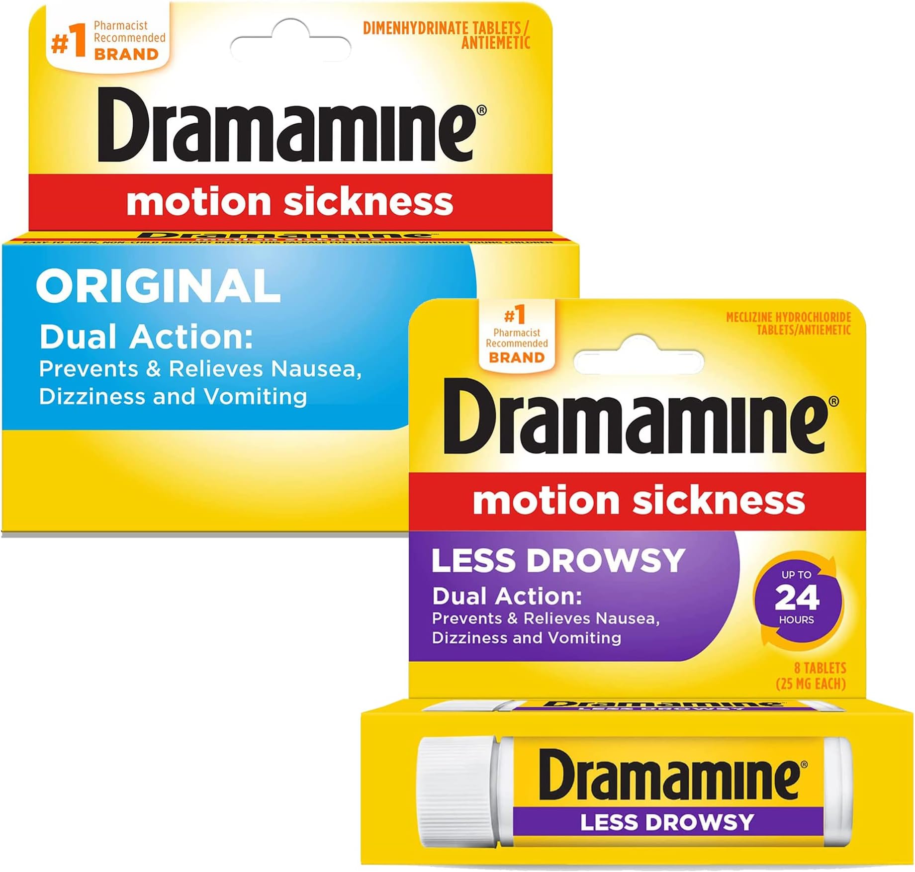 Amazon.com: Dramamine Motion Sickness Variety Pack (1-All Day Less ...
