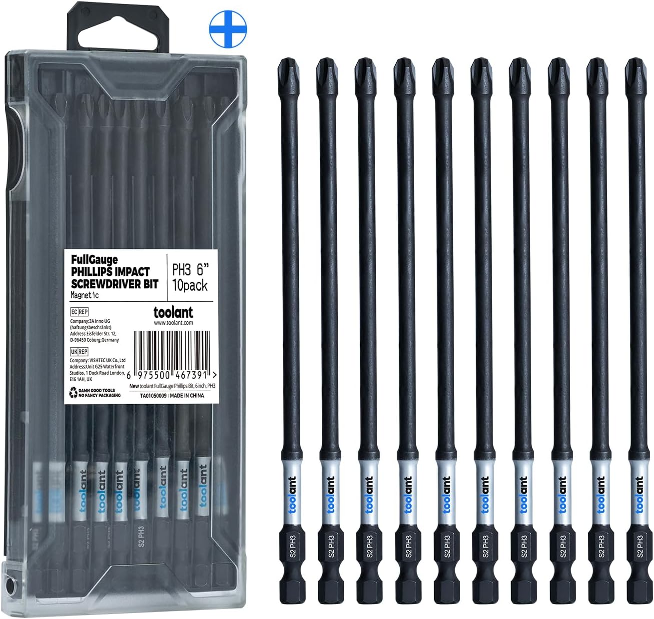 Amazon.com: toolant 6 Inch Long Phillips Bit#3 Magnetic Anti Slip ...