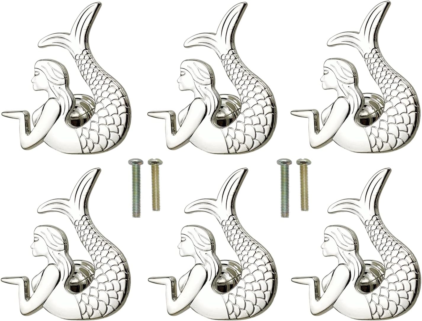 LLDYNW 6 pcs Mermaid Knobs Creative Ocean Theme Handles Kitchen Cabinet ...