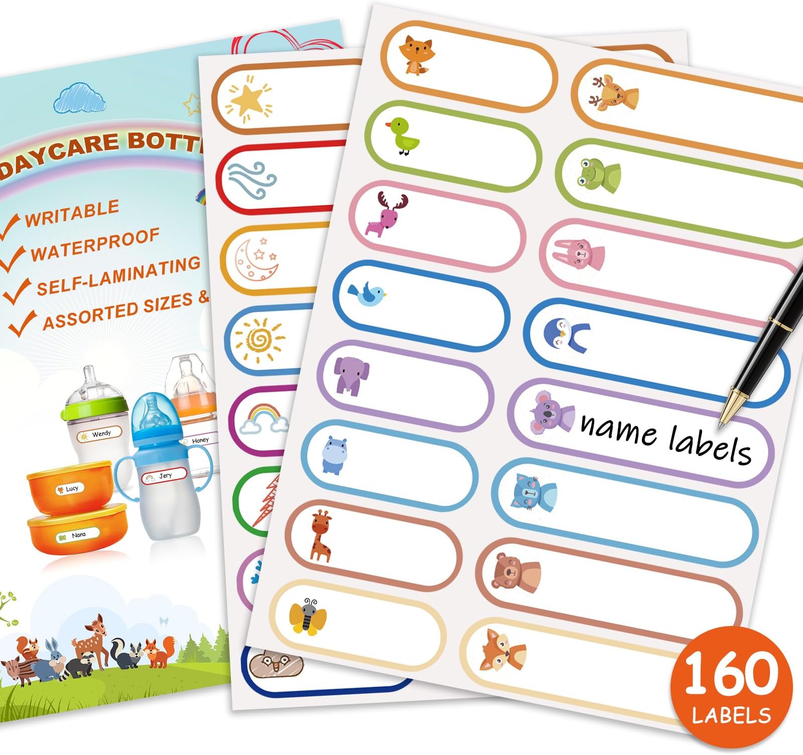 Amazon.com: 160 PCS Baby Bottle Labels for Daycare, Waterproof Write-On ...