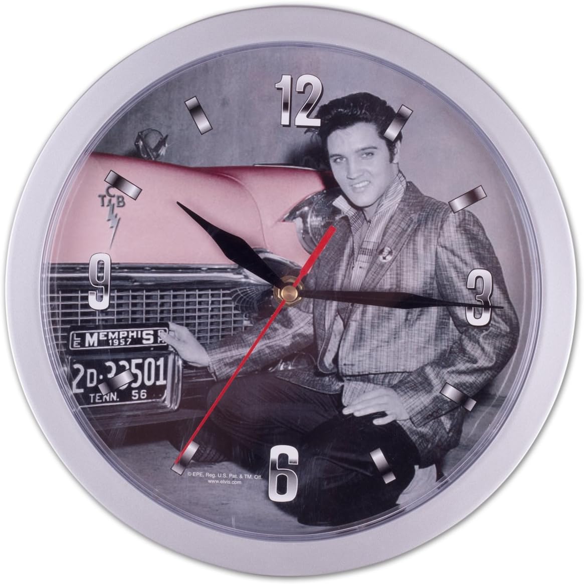 Amazon.com: Elvis Presley with Pink Cadillac Clock : Home & Kitchen