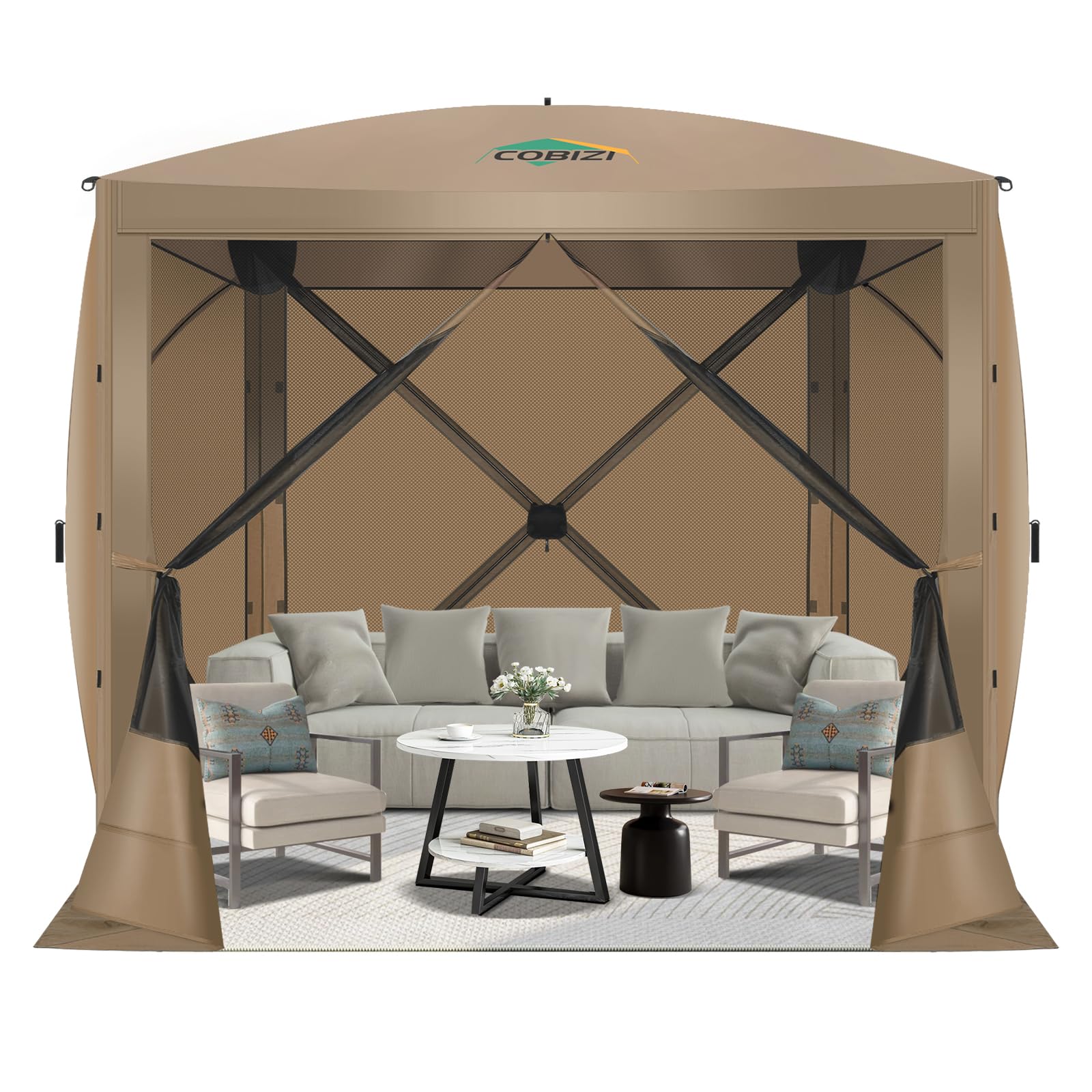 Amazon.com : COBIZI Pop Up Gazebo Screen Tent Screen House for Camping ...