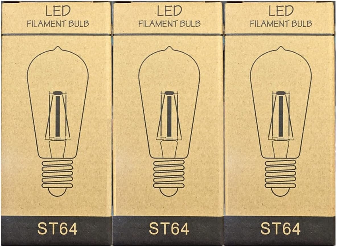 Bailian Edison ST64 Filament Lamp 4W LED Yellow - (3 Bulbs): Buy Online ...