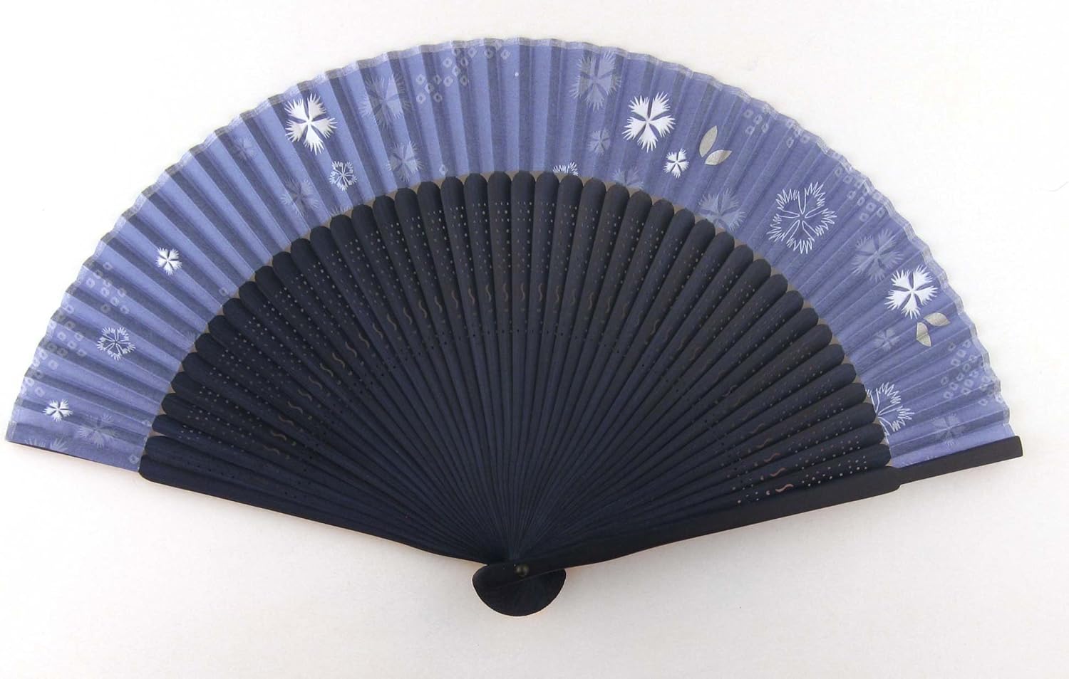 Amazon.com: Japanese Silk Handheld Fan, Blue with White Flowers HF189 ...