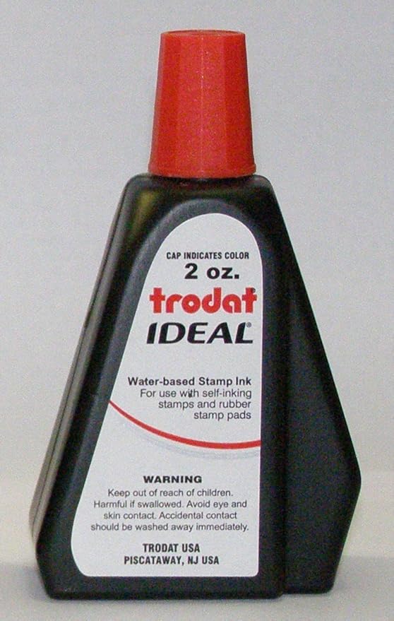 Amazon.com : New RED 2oz Trodat Ideal self Inking Stamp Refill : Office ...