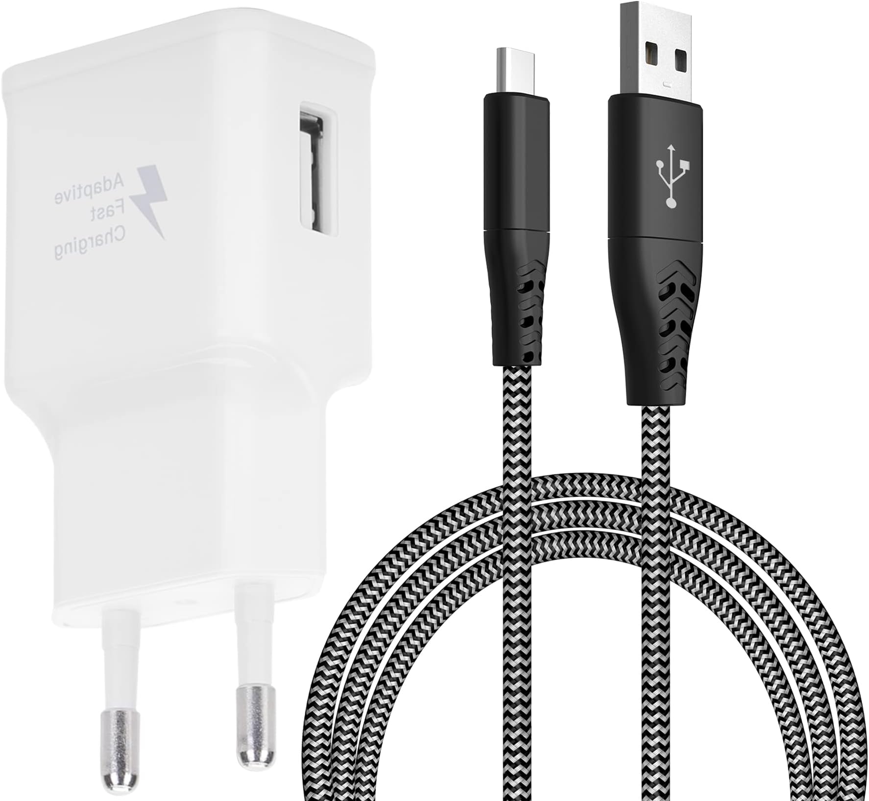 Chargeur Rapide Android 15W Charge Rapide Chargeur avec Câble de USB ...