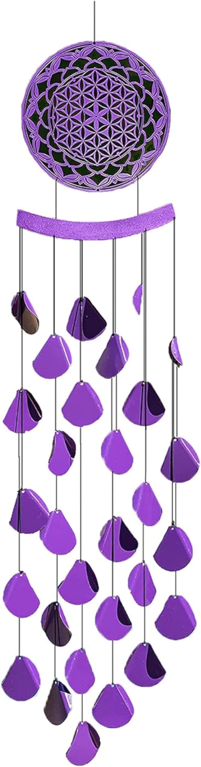 Amazon.com : 88Craft Vibrant Love Blue Purple Capiz Glass Shell Wind ...