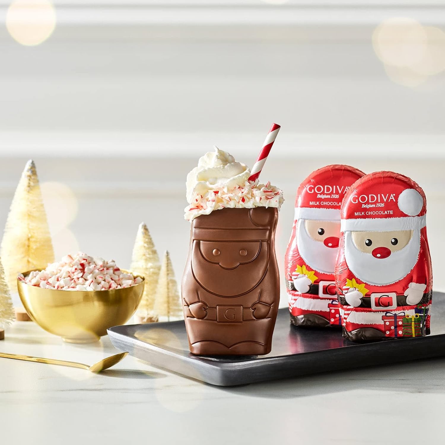 Buy Godiva Chocolatier Holiday Chocolate Santas - Set of 6 Foil Mini ...