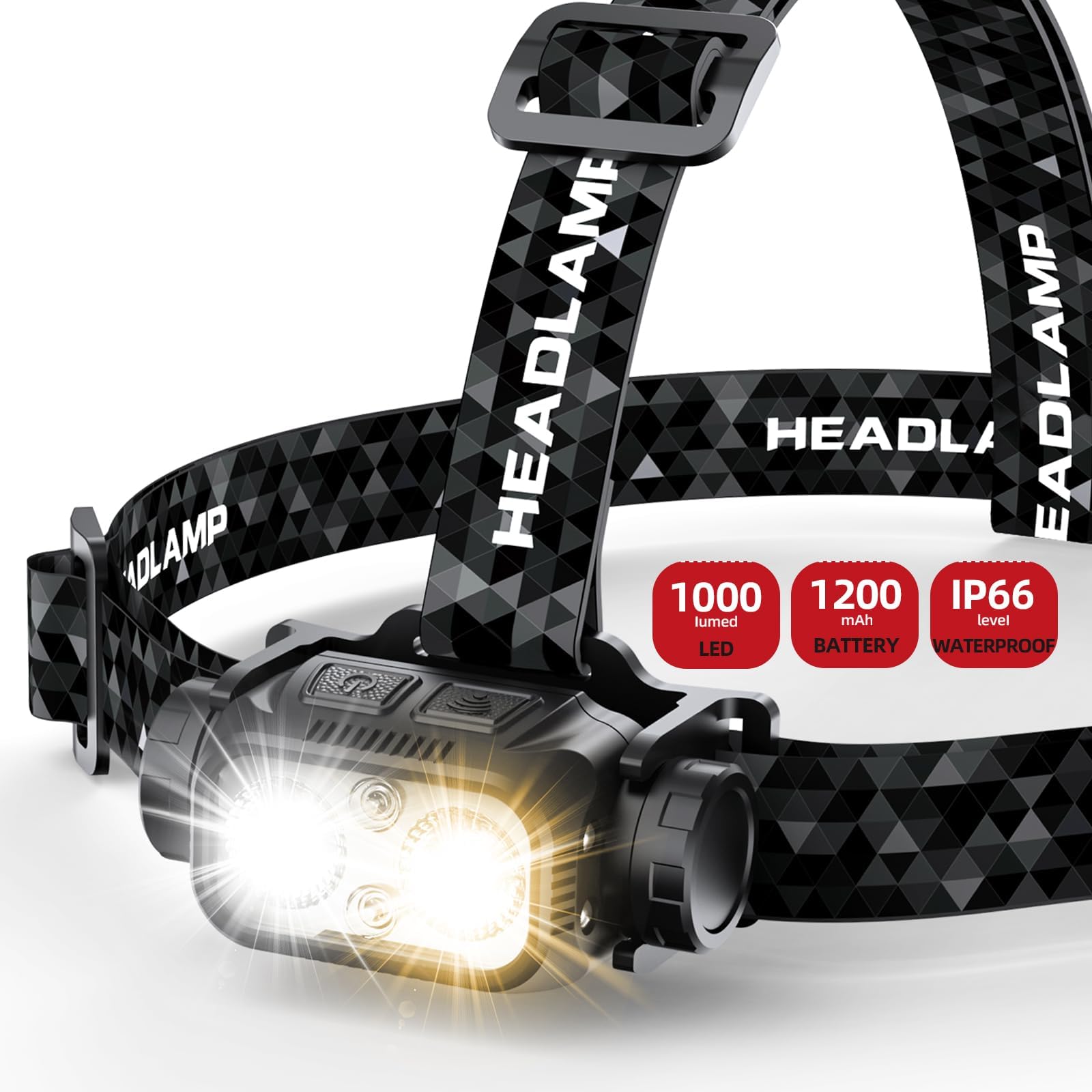 Amazon.com: LED Rechargeable Headlamp Flashlight | Detachable Head ...