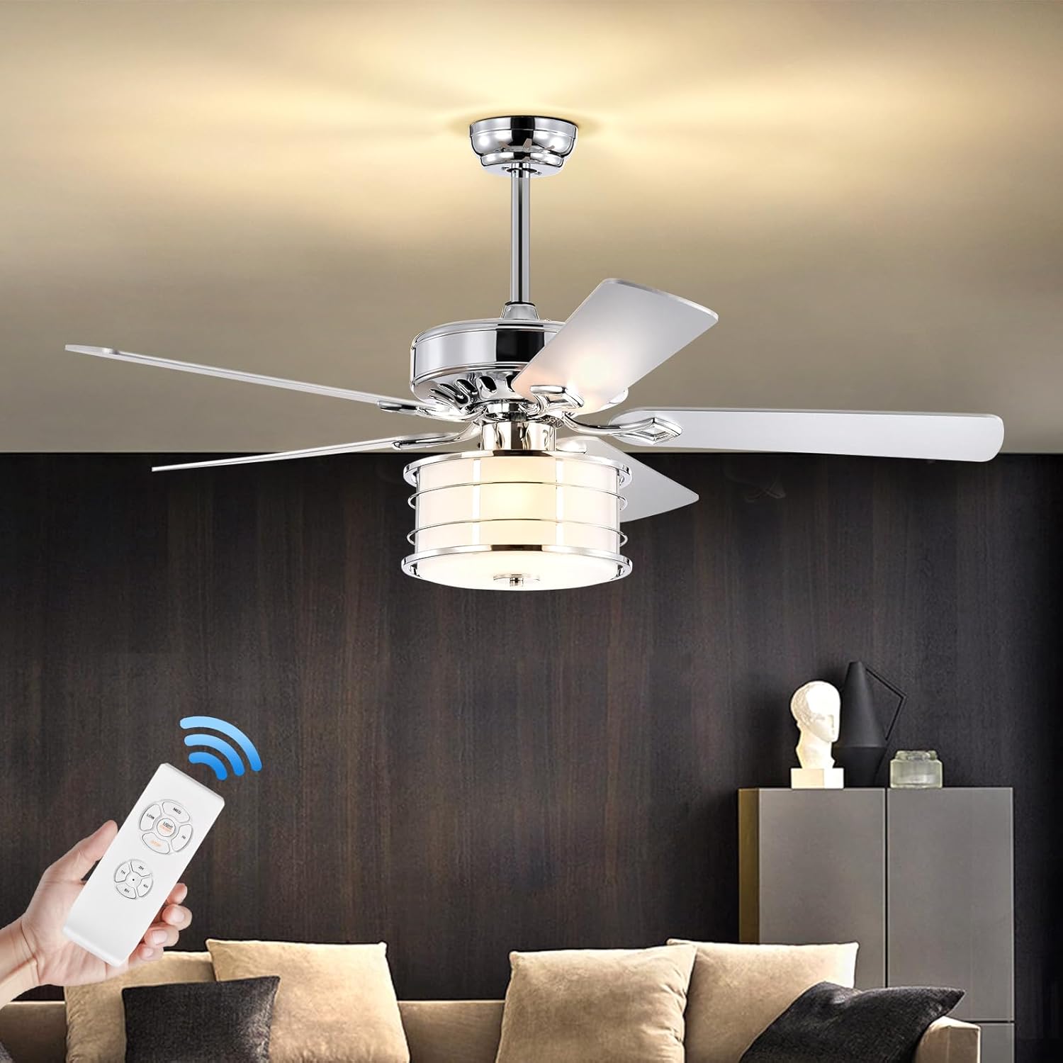 Amazon.com: Suesen 52Inch Ceiling Fan Light,5 Blades Ceiling Lighting ...