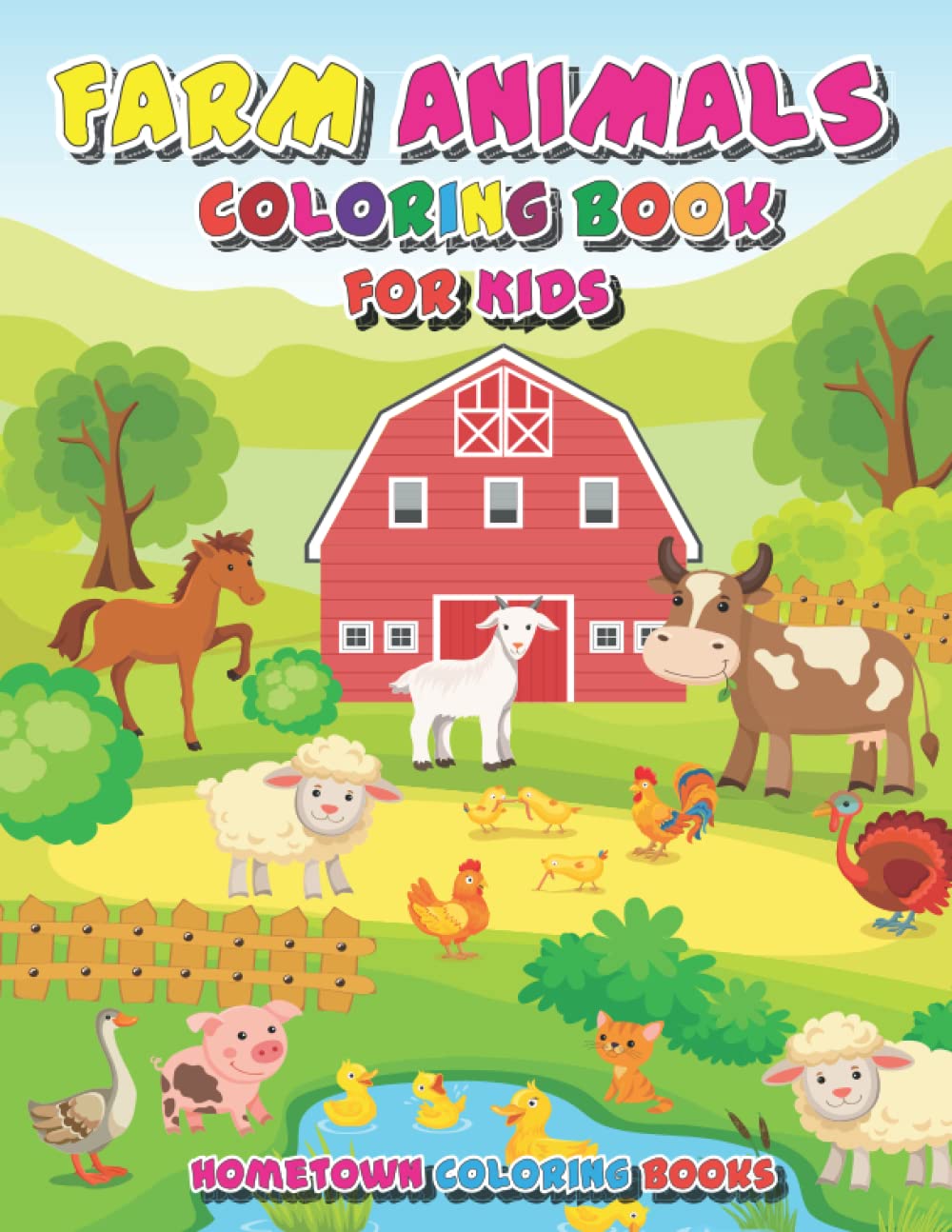 Farm Animals Coloring Book for Kids: | Happy Farm Coloring | Amazing ...