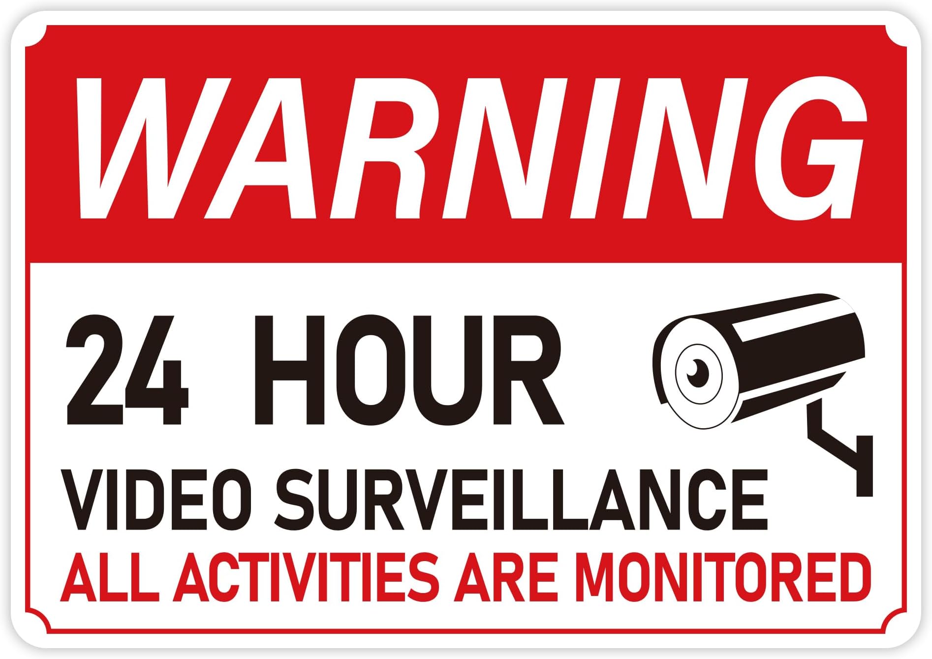Amazon.com: Video Surveillance Sign Sticker，Self-Adhesive Waterproof ...