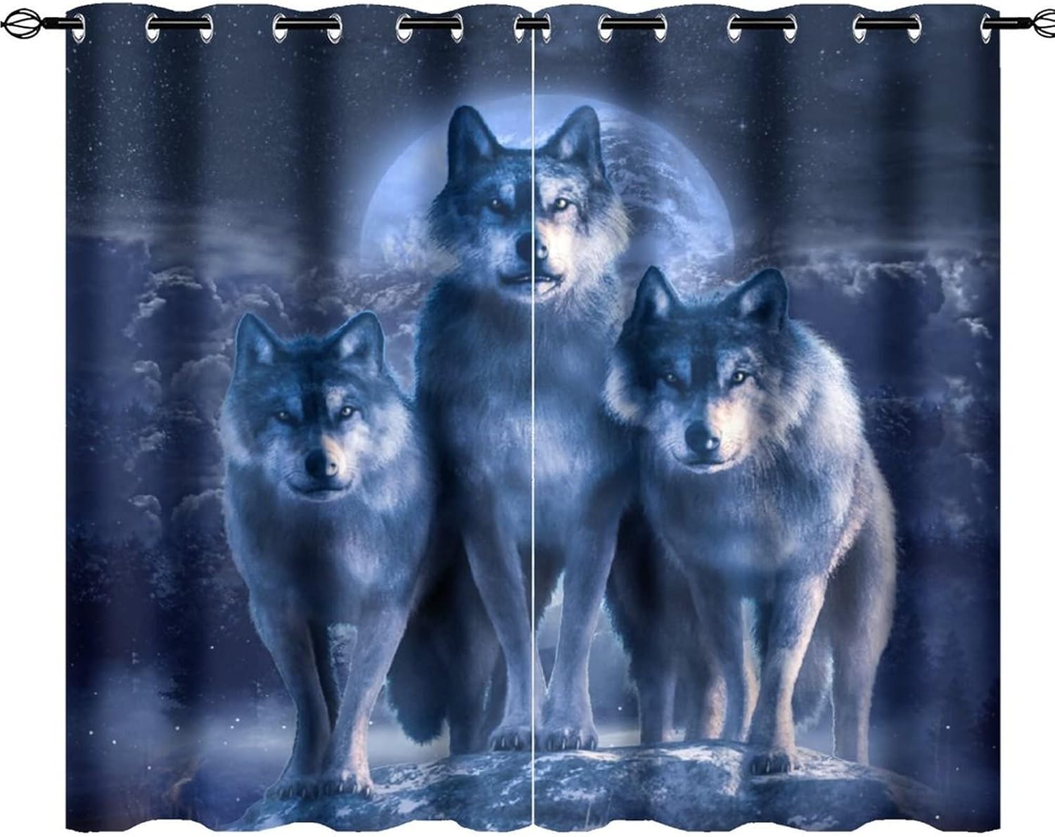 Amazon.com: Kazynee Horror Wolves Room Darkening Blackout Window ...