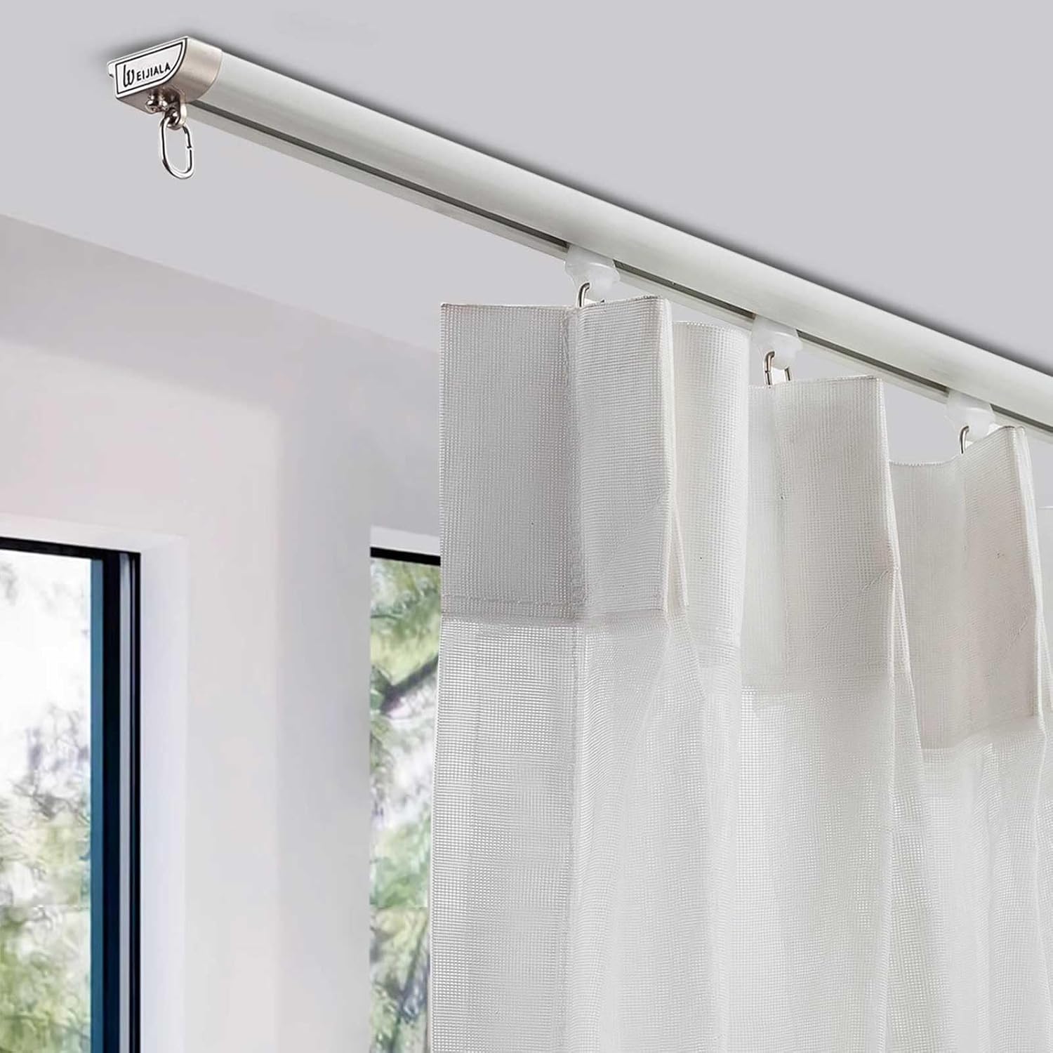 Amazon.com: SUCHETA Ultra-Thin Curtain Track Ceiling or Wall Mount ...
