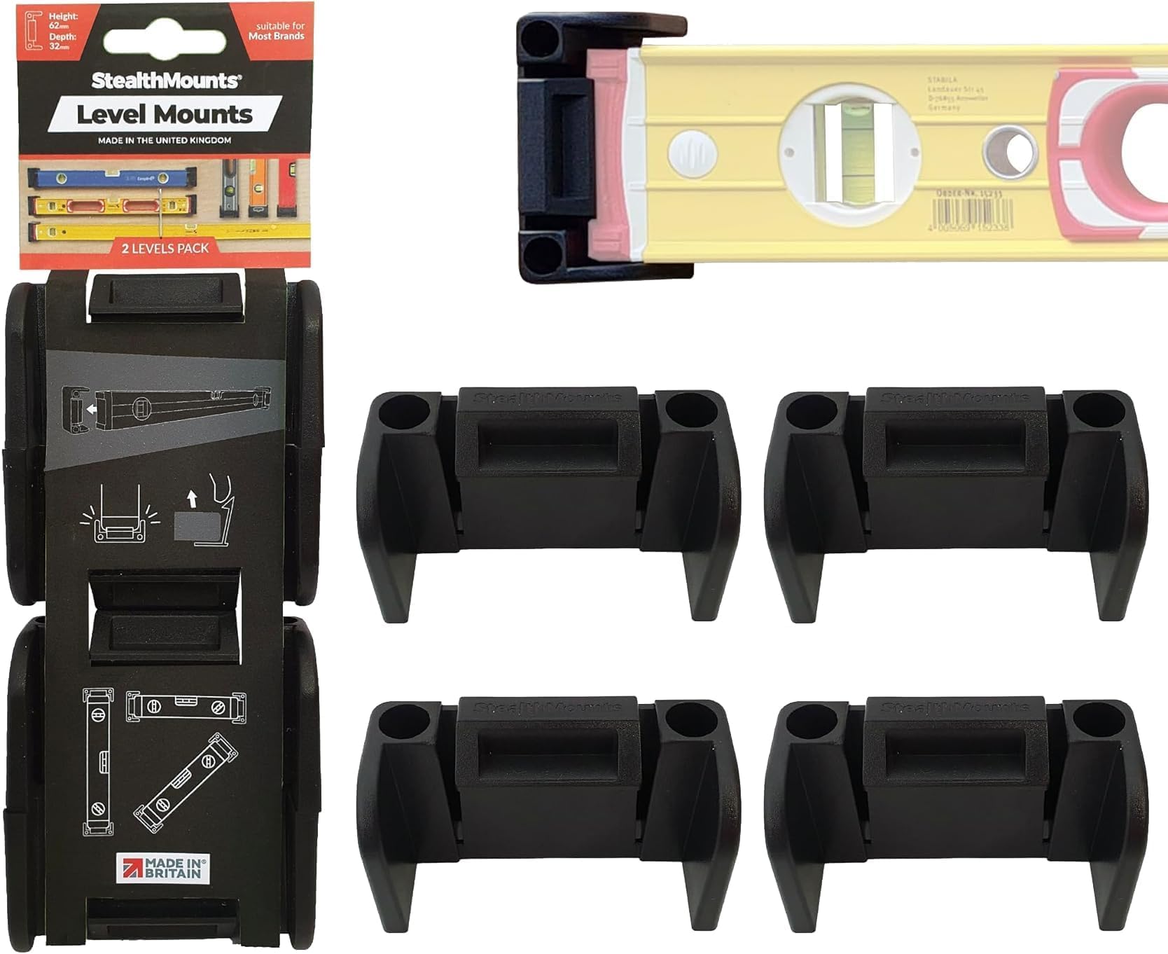 Universal Level Holder Mount Locking Level Mounts Fits Dewalt Level and ...