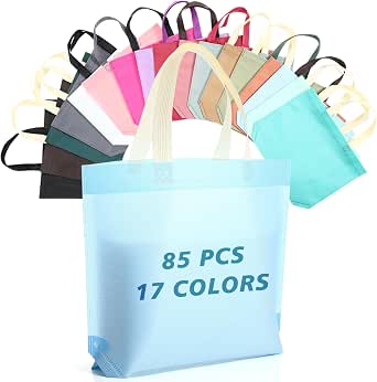 Amazon.com: Windyun 85 Pack Gift Bags Set Colors Multi Color Reusable ...