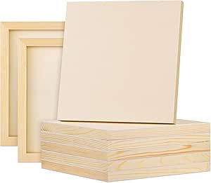 Amazon.com: Aodaer 8 Pack Wood Panels 10 x 10 Inch Wooden Panels Canvas ...