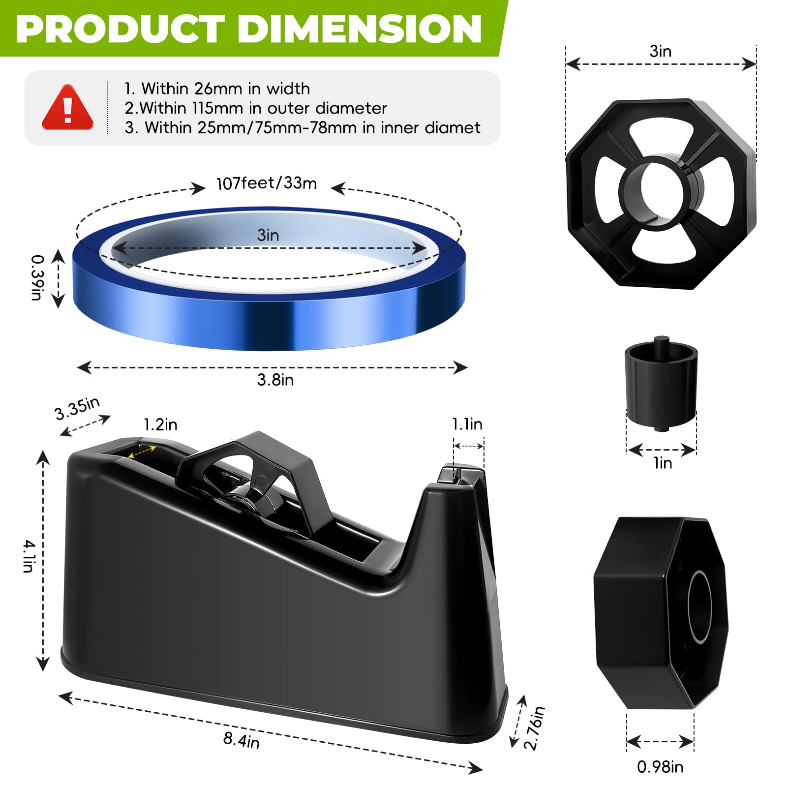 Snapklik.com : LonXFan Large Heat Tape Dispenser, Heavy Duty Heat ...