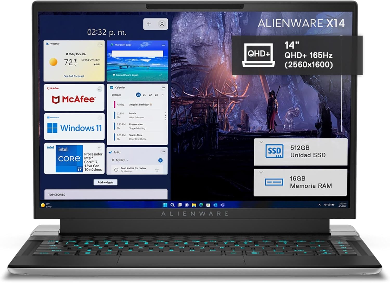 Amazon.com: Dell Alienware 14" QHD+ Intel Ci7 10-núcleos 16G 512G ...