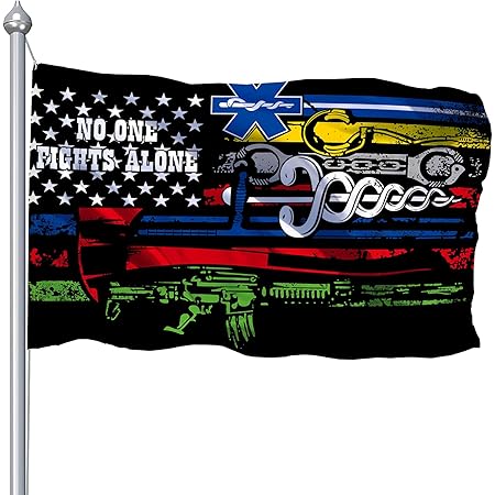 Amazon.com: No One Fights Alone Flag Outdoor Banner, 3x5ft American ...