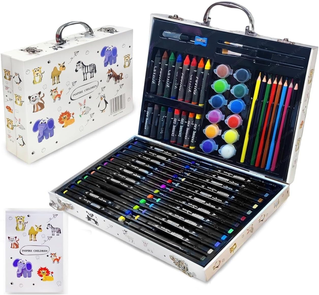 Shuban Art Set 180 Piece Deluxe Painting Drawing Kit with Oil Pastels ...