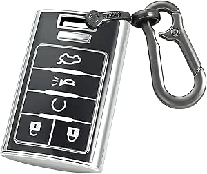 Amazon.com: Kirsnda for Cadillac Key fob Cover with Metal Keychain,Soft ...