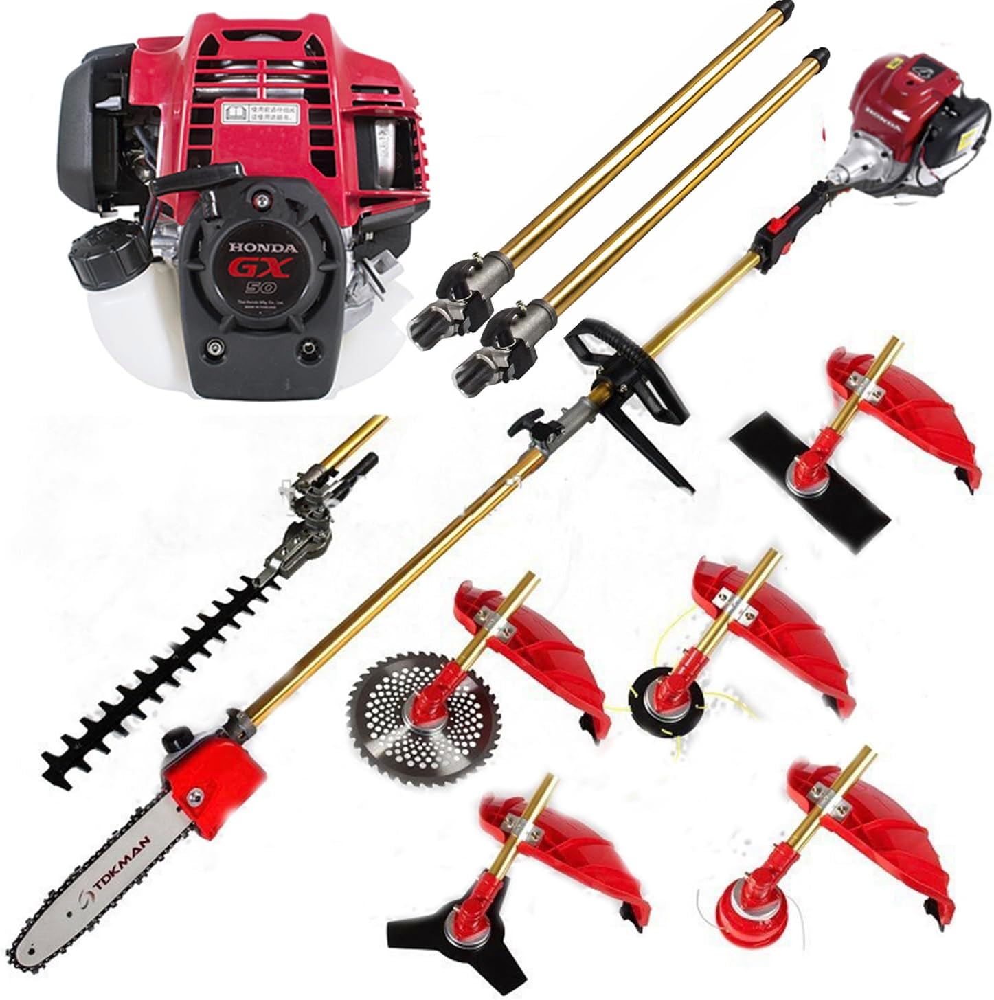 Amazon.com : GX50 Brush Cutter 7 in 1+2 Extension Shaft Lawn Mower ...