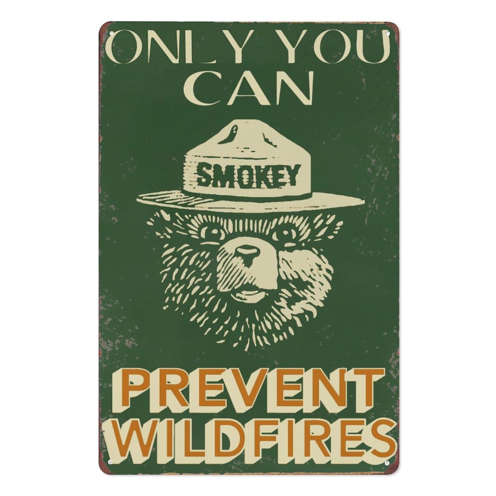 Smokey The Bear Quote 1970s New Old Stock Smokey The Bear Metal Sign