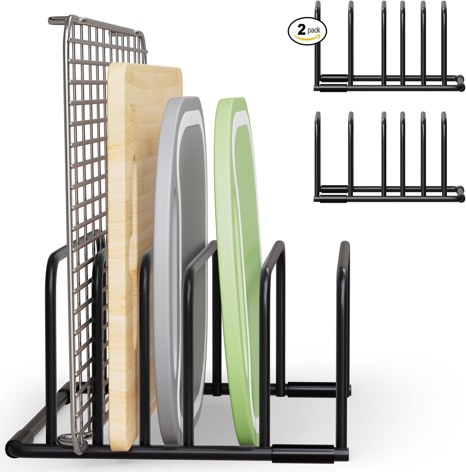 Amazon.com - AKAKL Cutting Board Holder Pot Lid Organizer Rack can hold ...