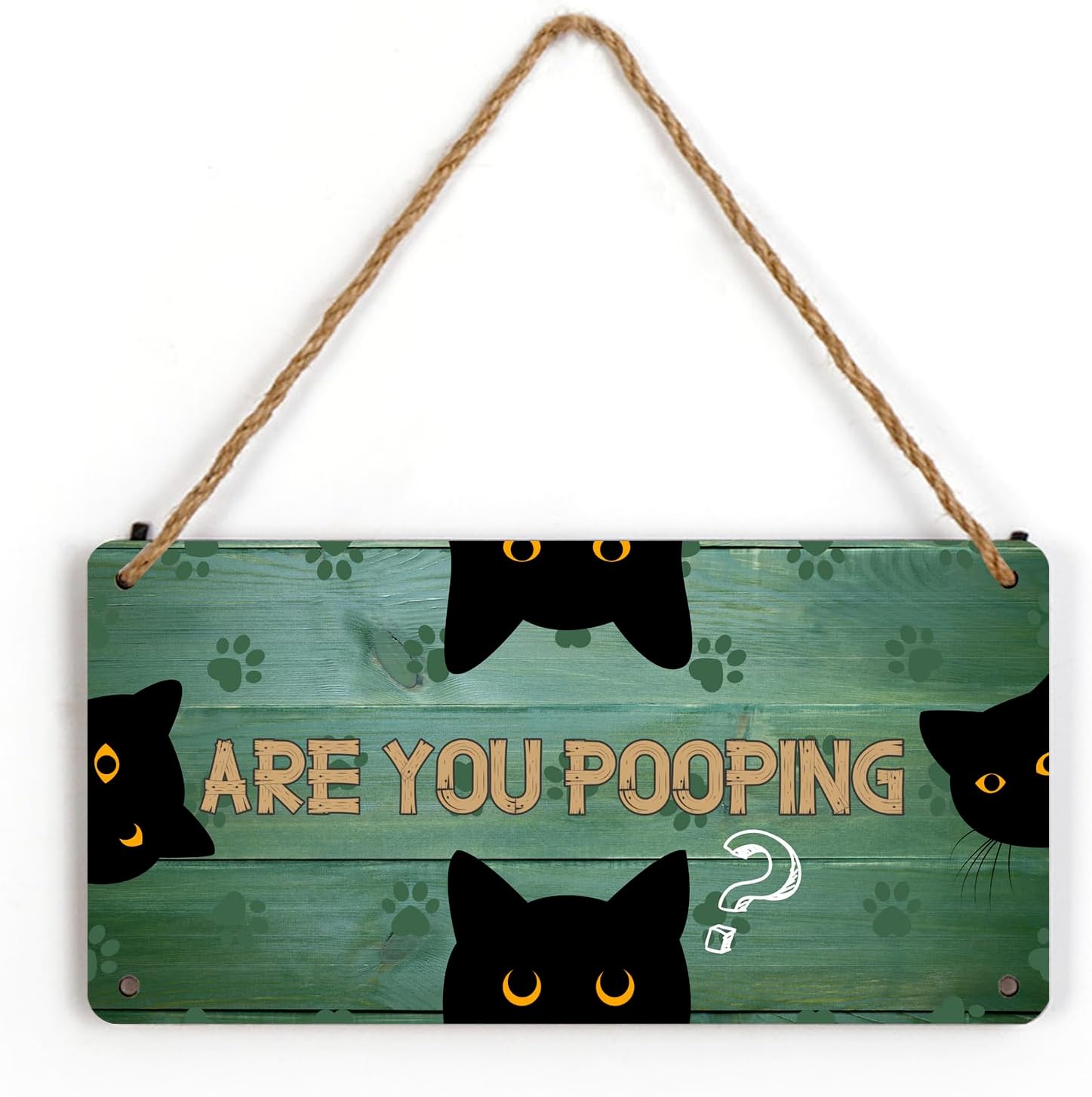 Amazon.com: Are You Pooping Cat Signs Funny Black Cat Bathroom Wall ...