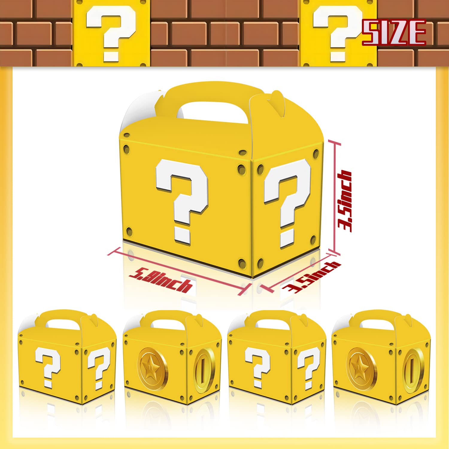 AINSTE 12 Pcs Mario Party Gift Box,Mario Birthday Party Supplies,Mario ...