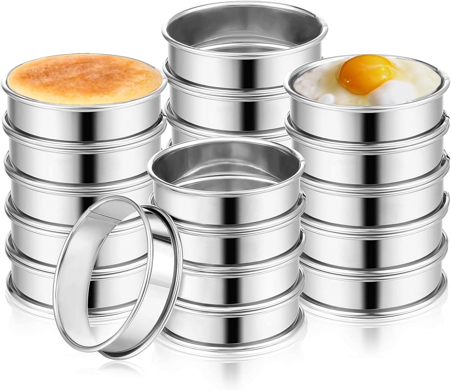 Amazon.com: Tobeelec 20 Pcs English Muffin Rings, Stainless Steel ...