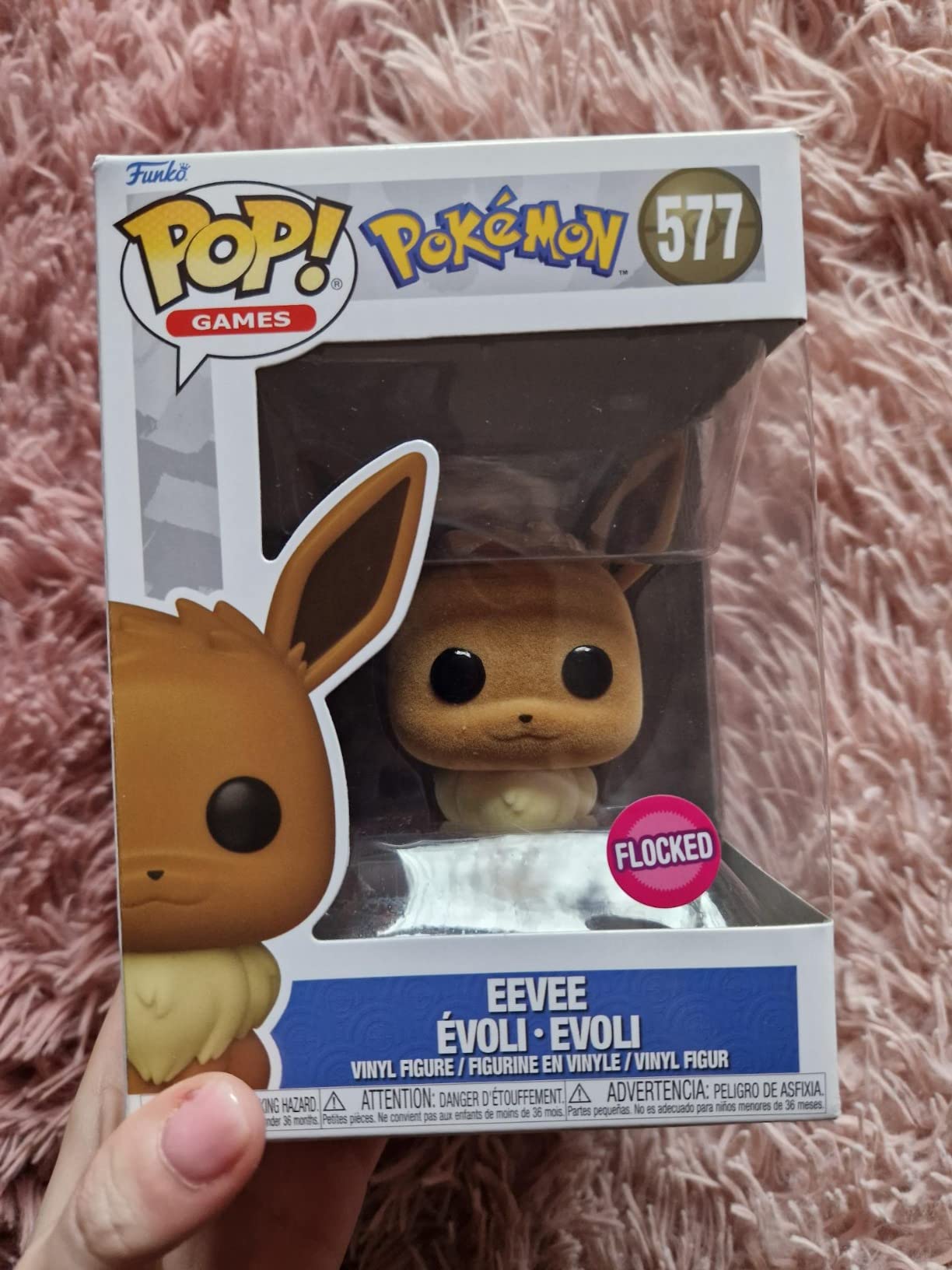 Funko Pokemon Pop: Eevee Eevee Flocked #577 Special Edition : Amazon.co ...