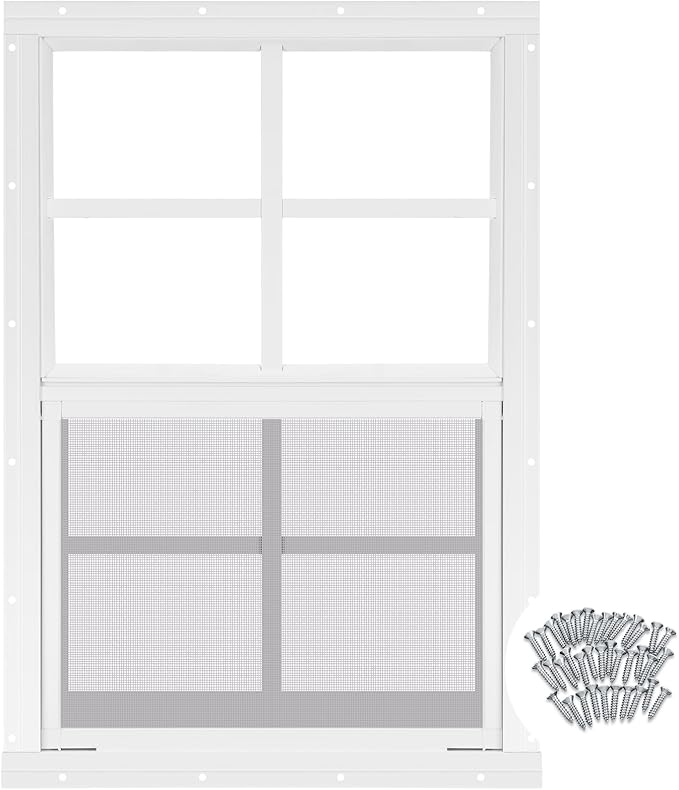 Amazon.com : Tandefio 18'' X 27'' White Flush Mount Shed Window with ...