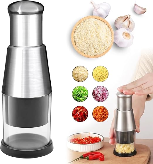 Buy KRLZ Pressed Garlic Chopper Pressed Garlic Mince Manual Onion ...