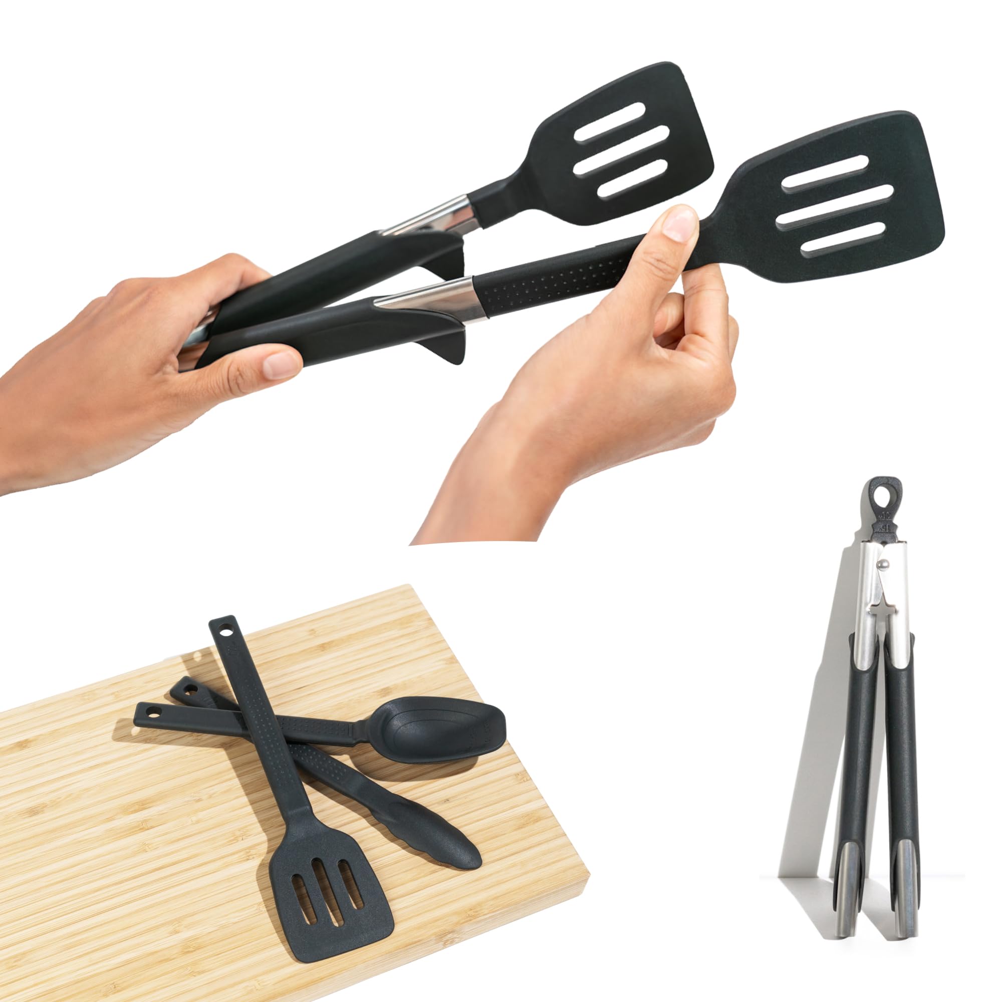 Amazon.com: GripFlip: 3-in-1 Kitchen Cooking Utensils Set with ...