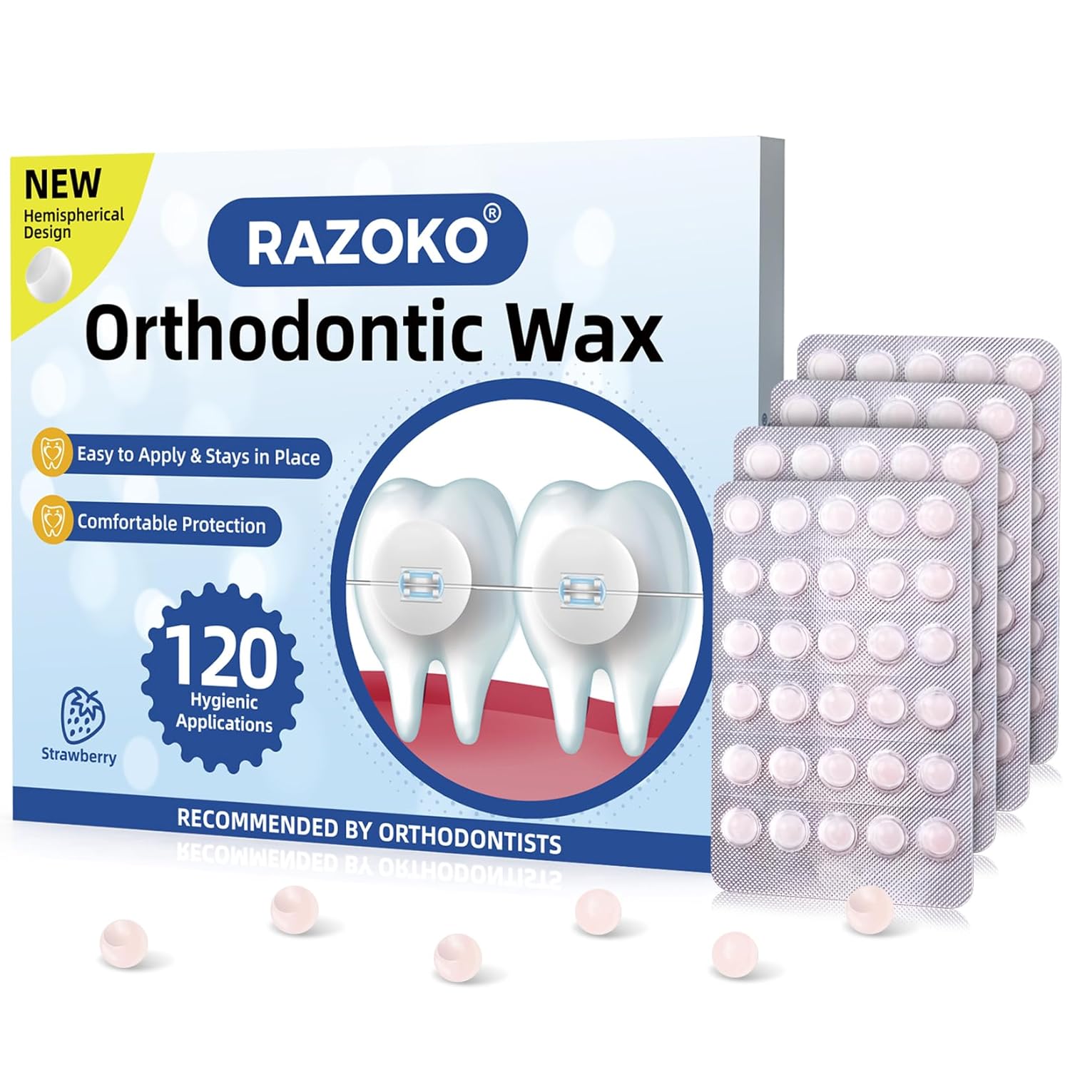 Amazon.com : RAZOKO Orthodontic Wax for Braces Wax Dots 120 Individual ...