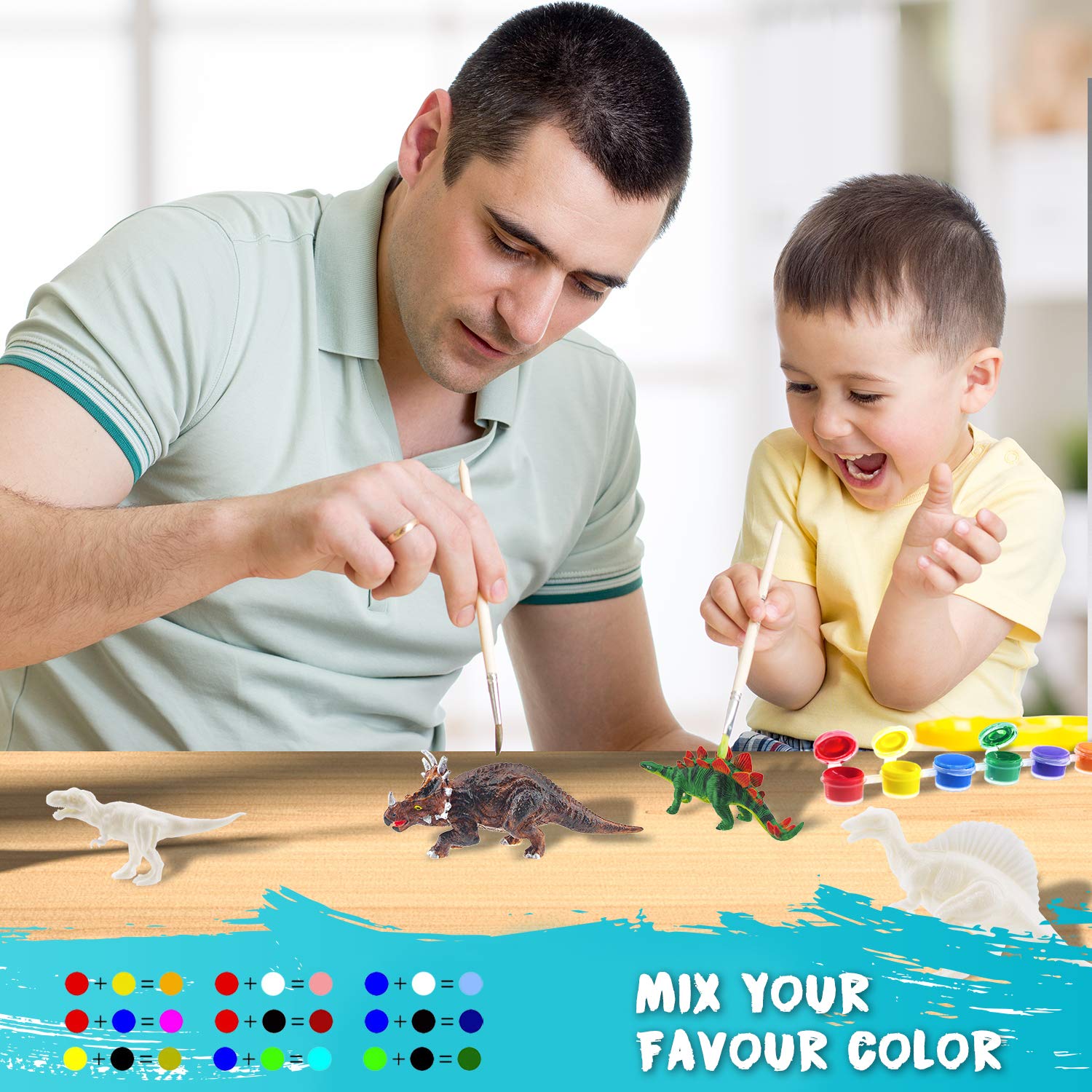Buy FTBox 3D Dinosaur Painting Kit for Kids, Tyrannosaurus Rex ...